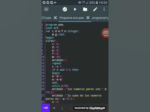 Programas de pascal con ciclo for, repeat y utilizando array. - YouTube