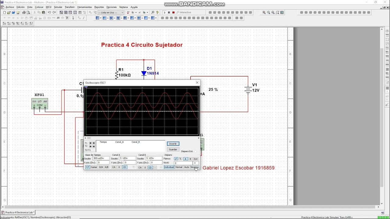 Practica 4 Circuito Sujetador Laboratorio de Electronica 1 - YouTube