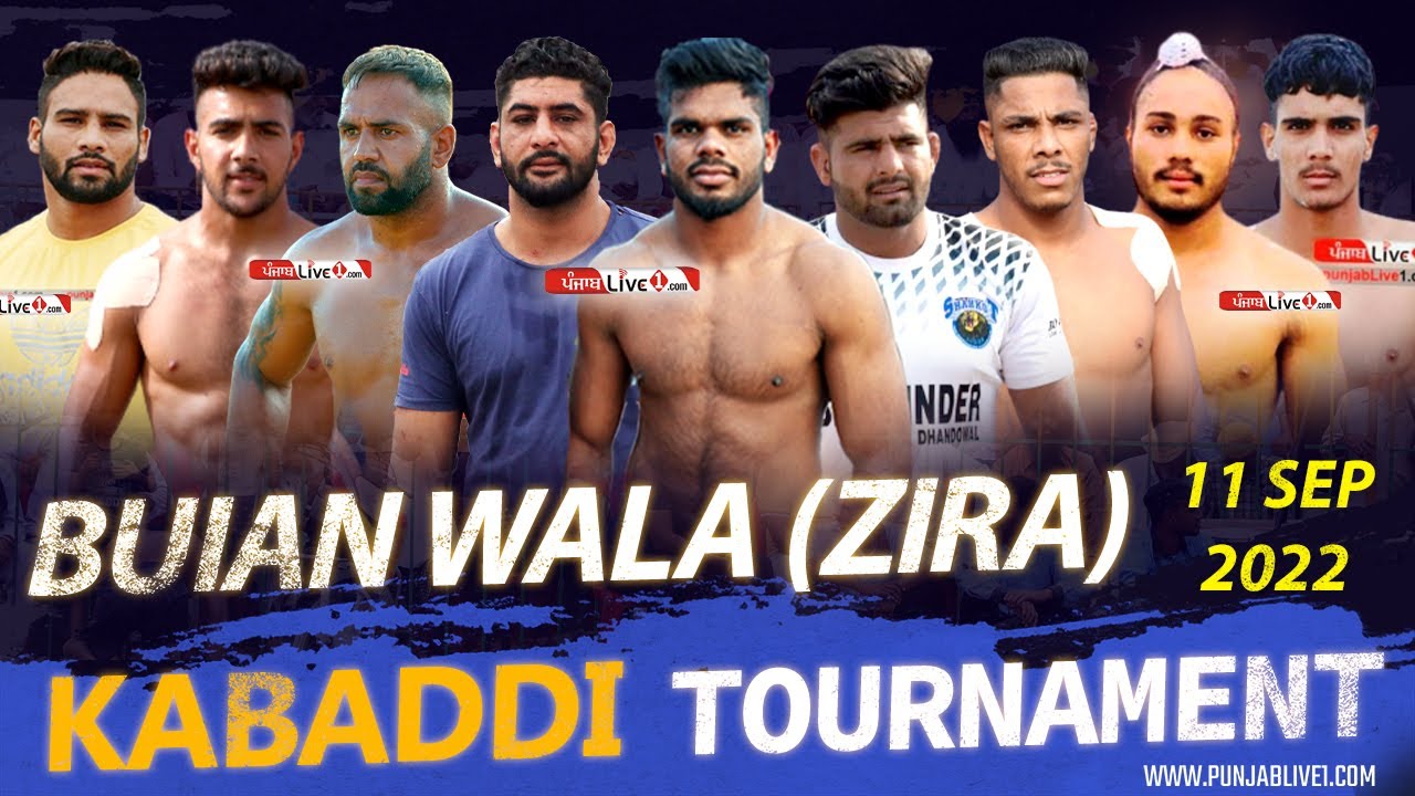 Buian Wala (Zira) Kabaddi Tournament 11 Sep 2022 Live - YouTube