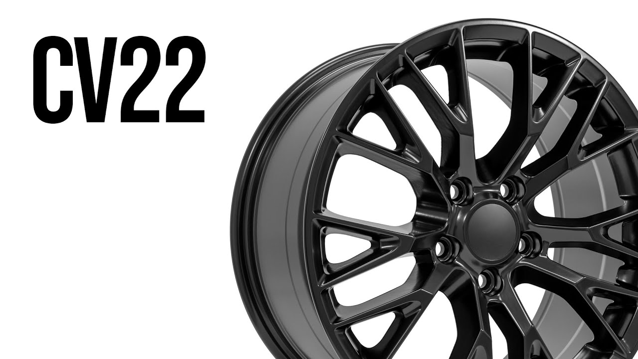 Fit's Chevy Corvettes - OE Wheels CV22 Satin Black 18x8.5 - YouTube