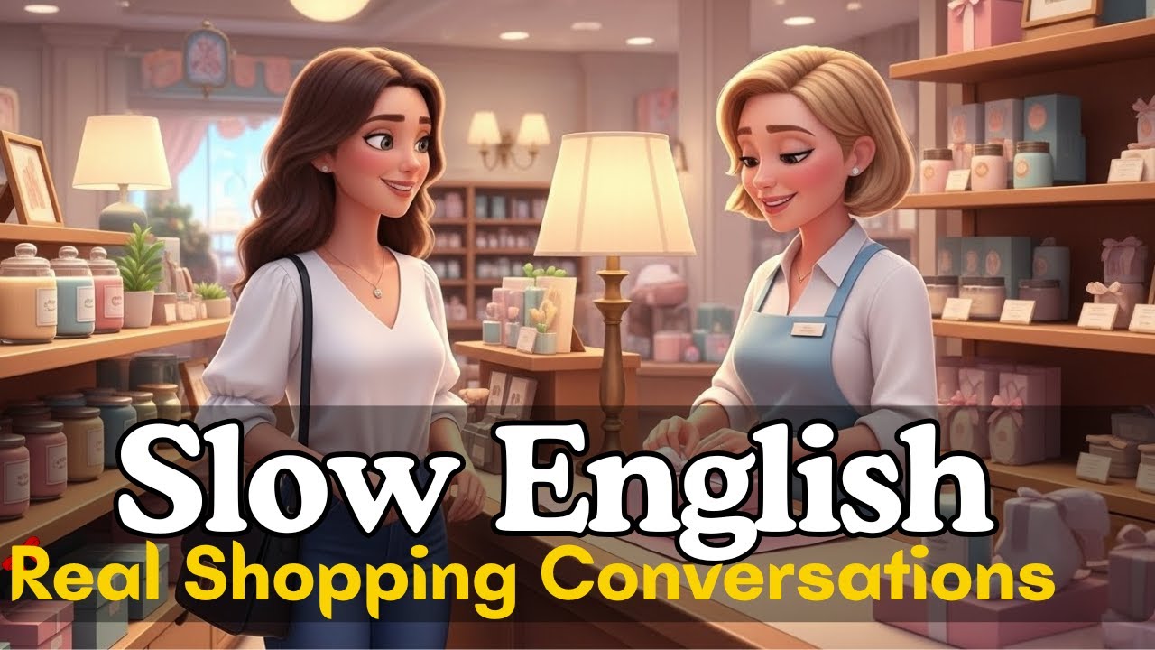 🛍️ A Day at the Shopping Mall | A2-B1 Listening Practice| Slow English ...
