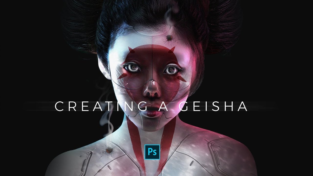 Creating a Realistic GITS Geisha | Speed Art | Photoshop - YouTube