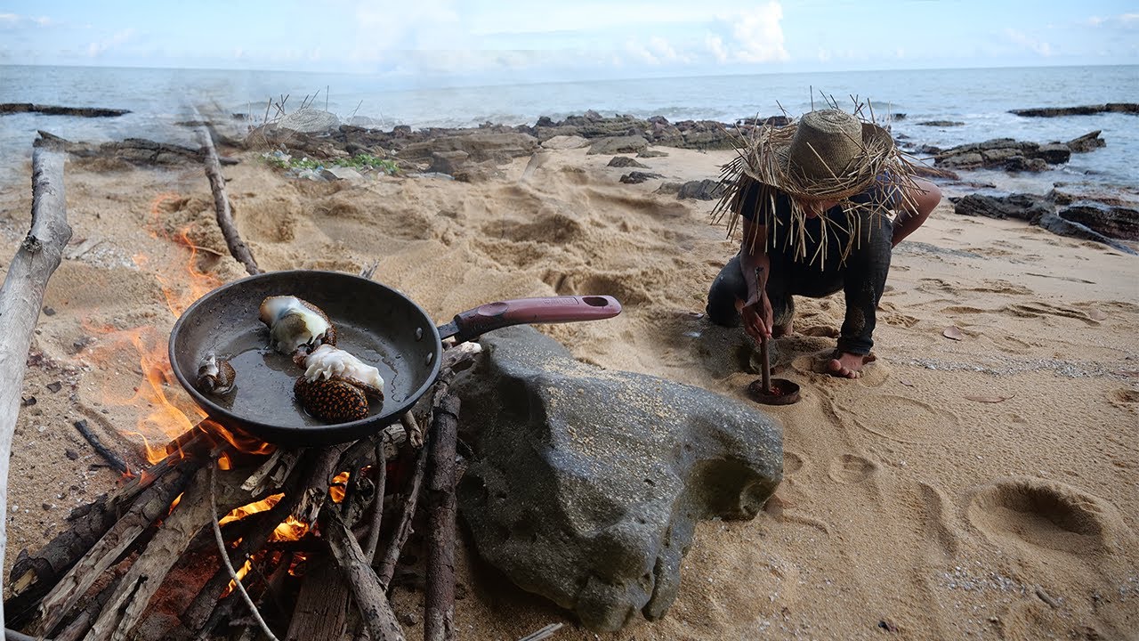 Sea Snail Cooking Recipe in Wildlife - Sea Food Cooking Easy at the ...