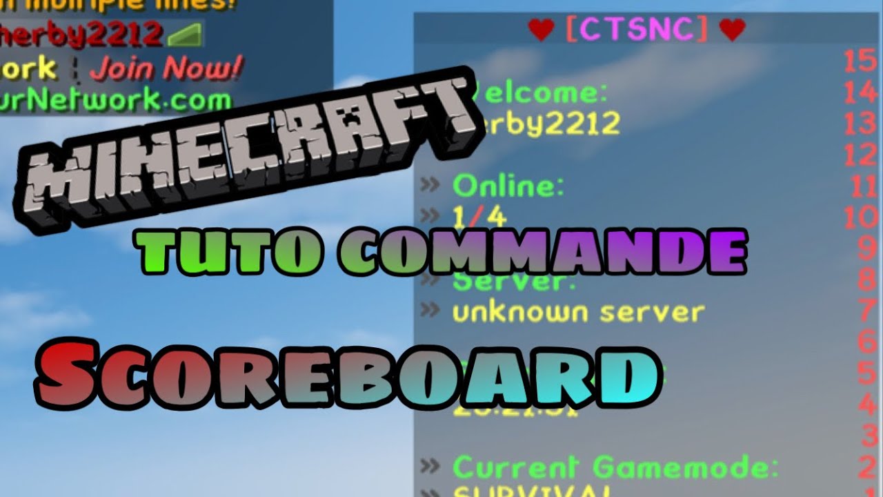 Minecraft Tuto : La fameuse commande scoreboard (TUTO) - YouTube
