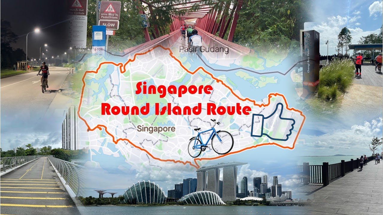 Singapore Round Island Route for 128km RTI Scenic Bike Tour 新加坡环岛骑行 ...