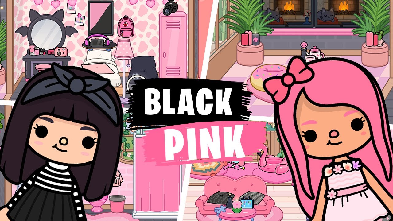 DECORACIÓN BLACK🖤PINK💗en TOCA LIFE WORLD | Aventuras de Sol - YouTube