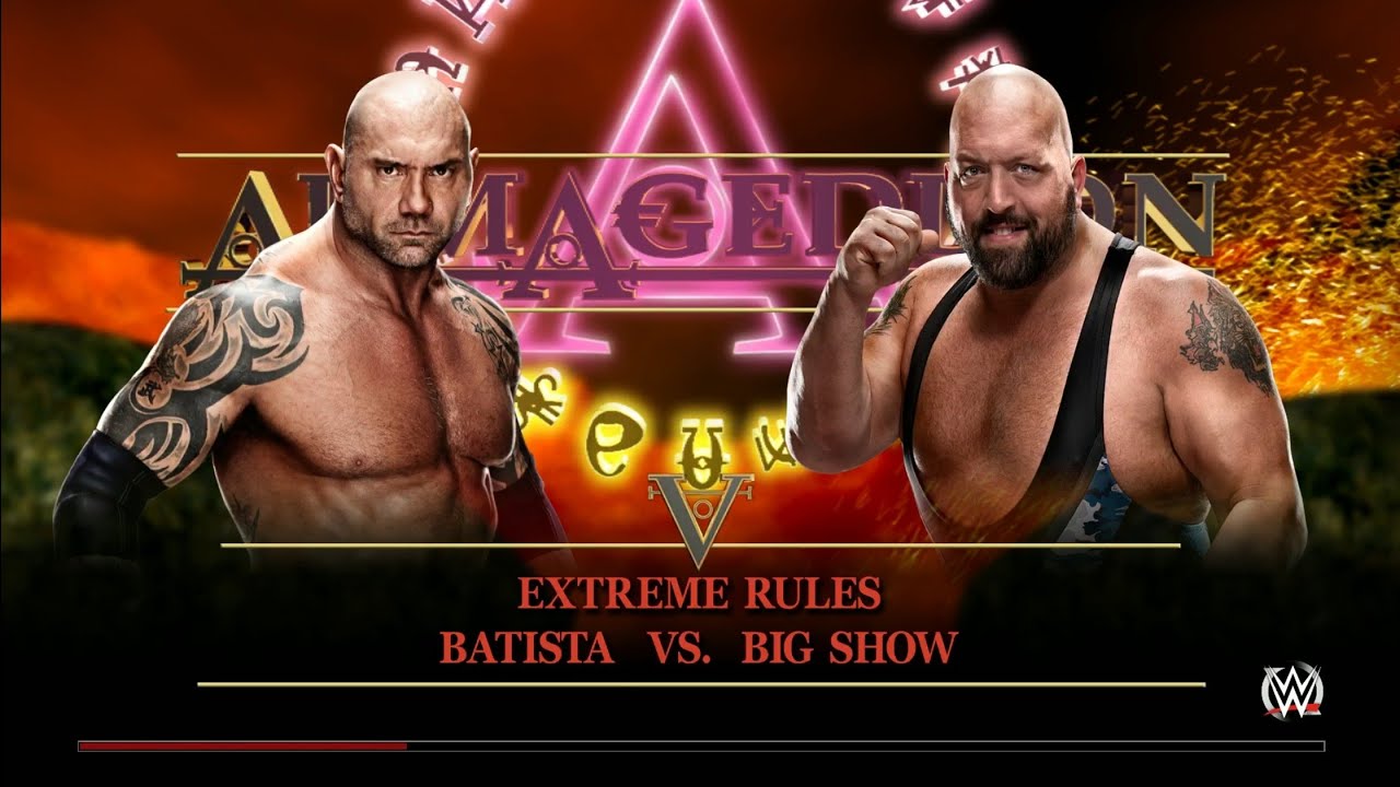 Batista Vs Big Show - Extreme Rules Match | WWE 2k15 - YouTube