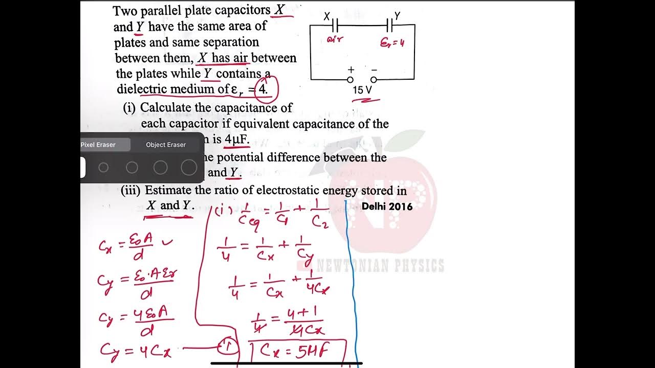 Two parallel plate capacitors X and Y have the same area of plates and ...