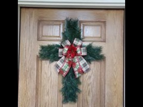 Every day or Holiday evergreen cross wreath or swag (made on a Facebook ...