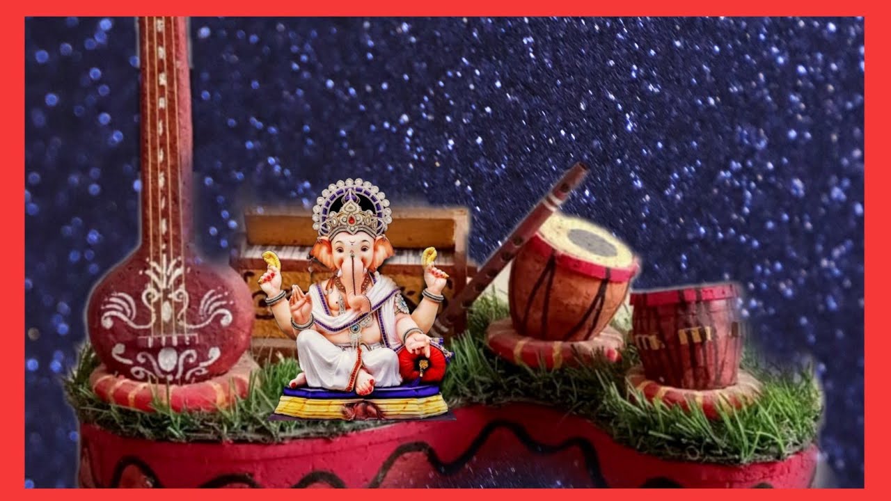 Ganpati Decoration - Musical instruments - Made from Thermocol - YouTube