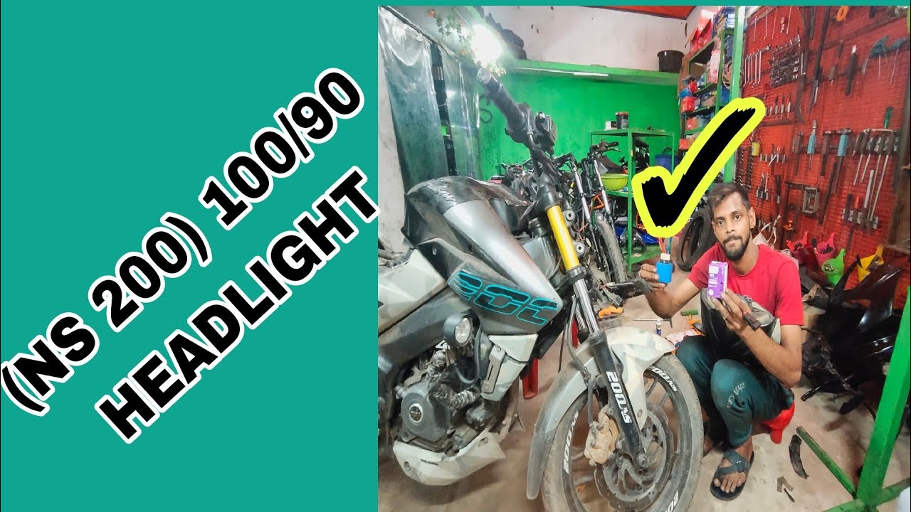 HOW TO SET HIGH POWER LIGHT ON PULSAR NS 200 // PULSAR NS 200 ME 100/90 ...