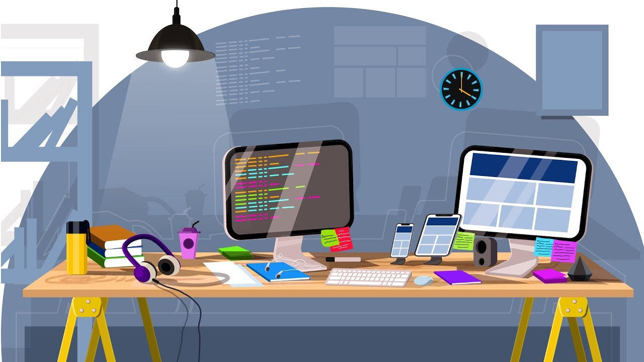 Adobe illustrator tutorial: designer workspace illustration - YouTube