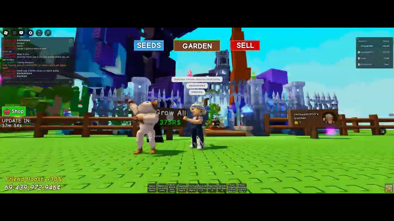 GROW A GARDEN NEW DISCO EVENT and jandel giving us so many seed PART 1 ...