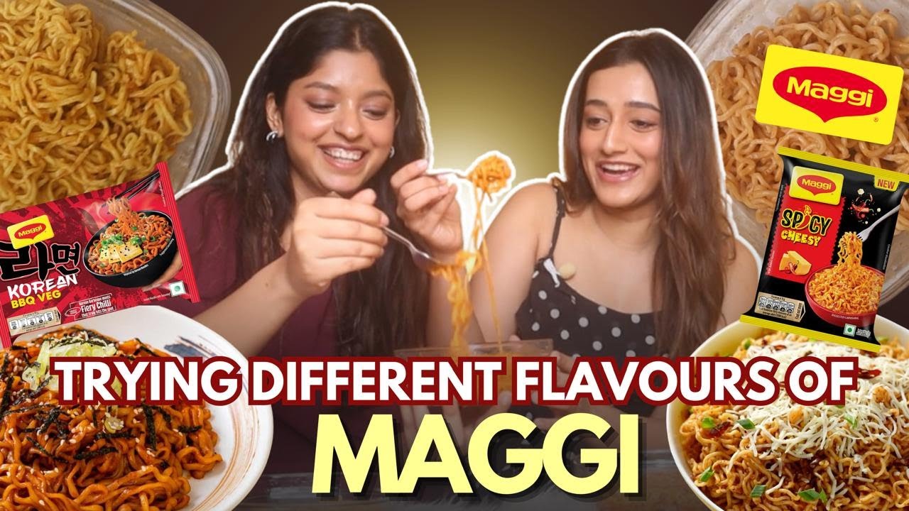 Testing 5 *NEW* Maggi Flavours in India! ft @AlfiyaKarimKhann 😍😋 ...