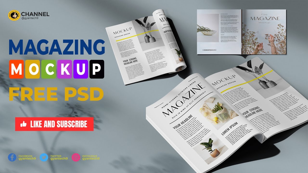 Magazine Template Photoshop Psd Free | Mockup | Book Mockup-Photoshop ...