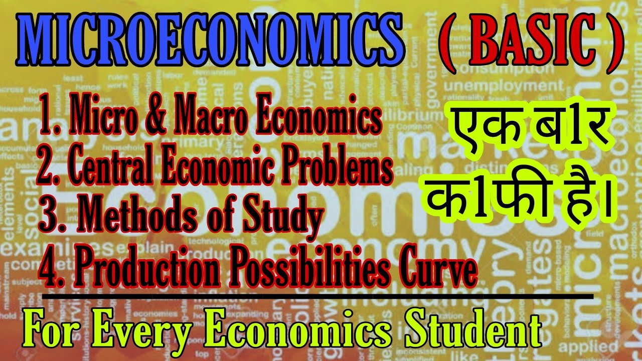 MicroEconomics ( Basics ) | Micro & Macro | Central Economic Problems ...