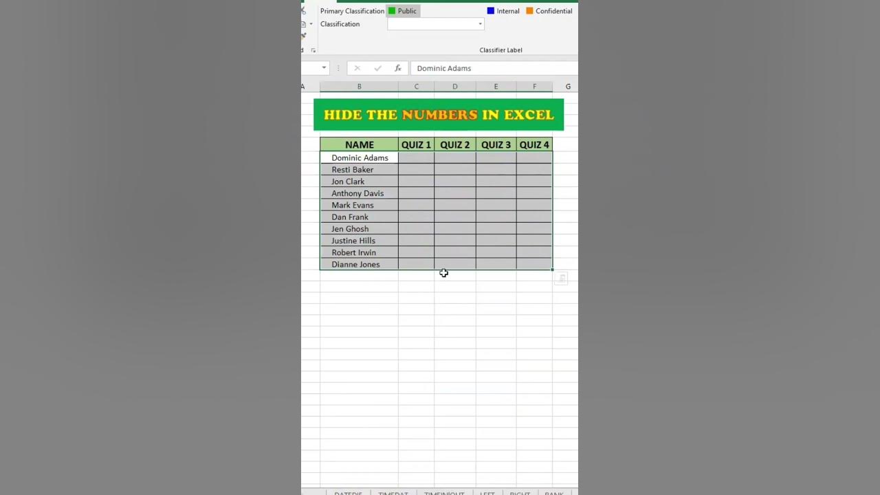 Magic Tricks To Hide Numbers In Excel shorts youtubeshorts excel magic-tricks-to-hide-numbers-in-excel-shorts-youtubeshorts-excel