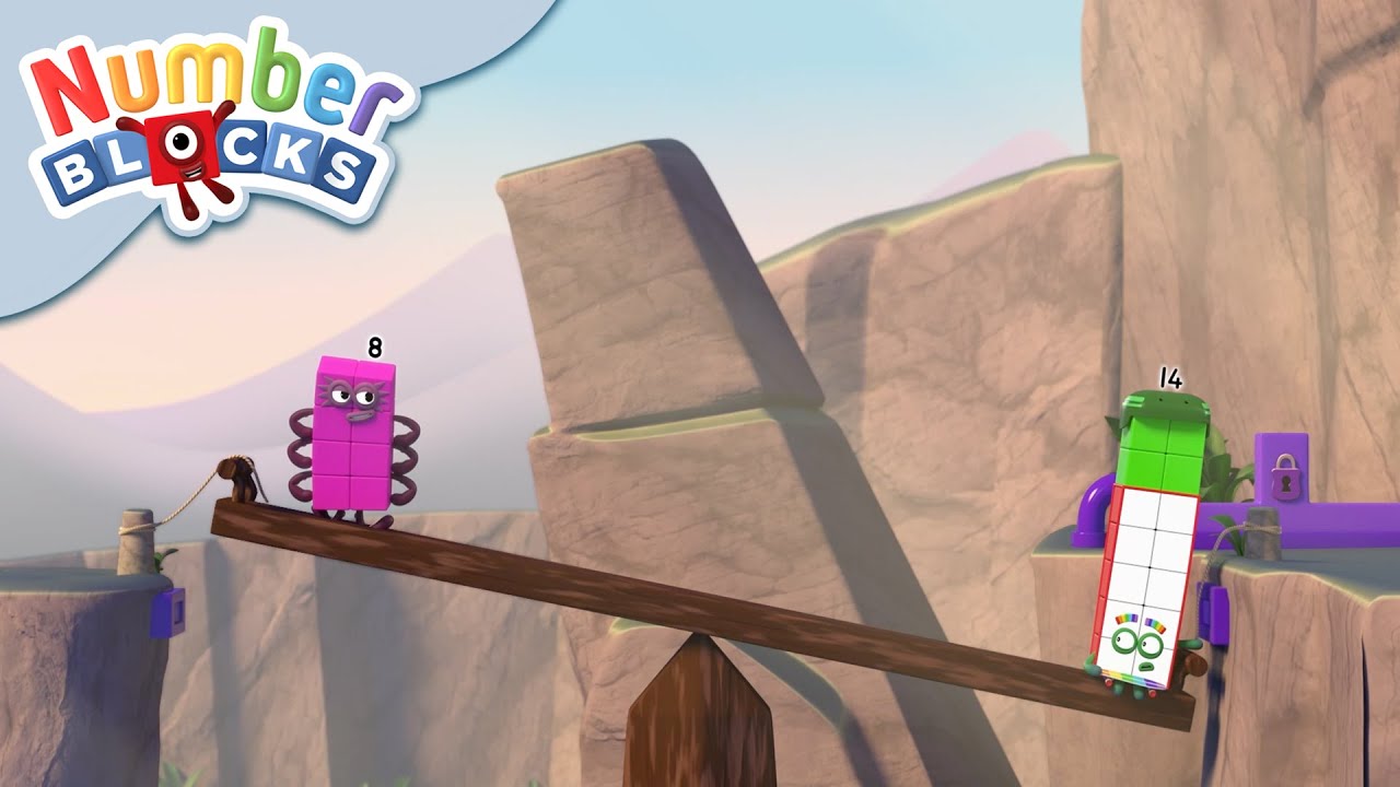 @Numberblocks- Balancing Fourteen 🛹 🌈 | Learn to Count - YouTube