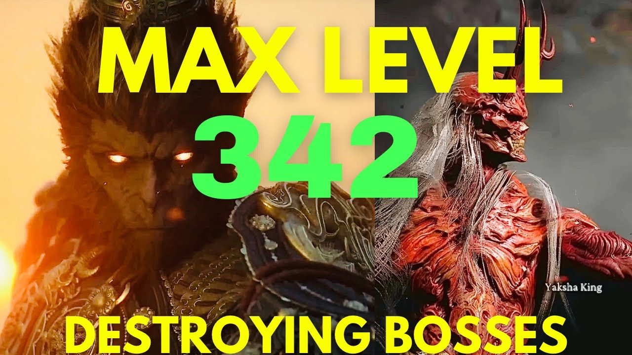 Black Myth Wukong - MAX LEVEL 342 MONKEY IS DESTROYING BOSSES NG ...