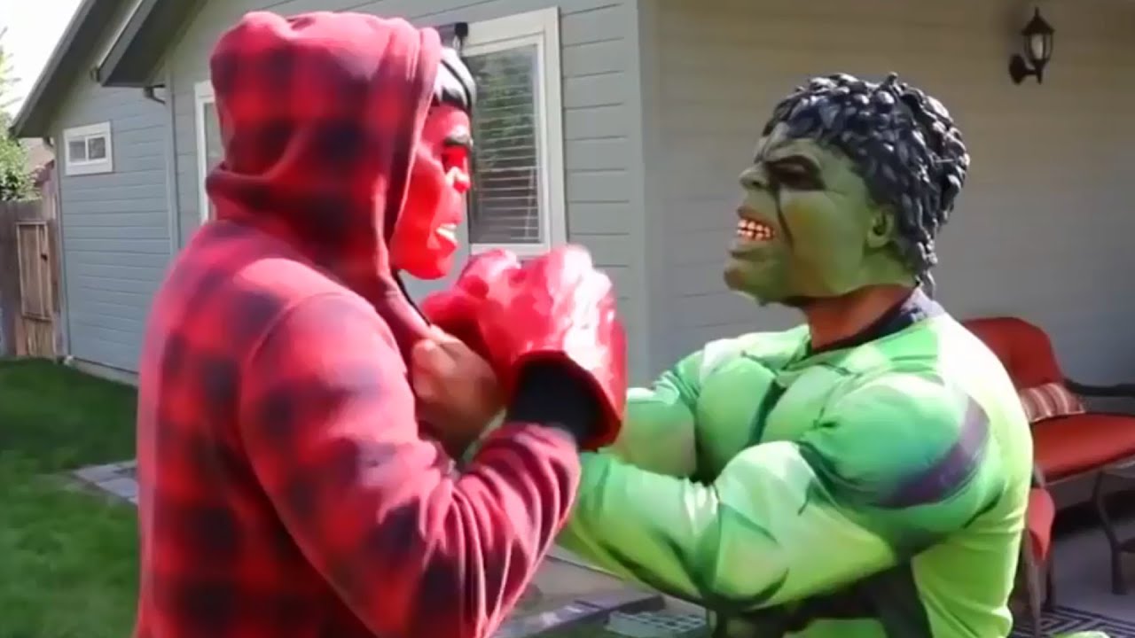 Incredible Red Hulk and The Incredible Hulk In Real Life - Superhero ...