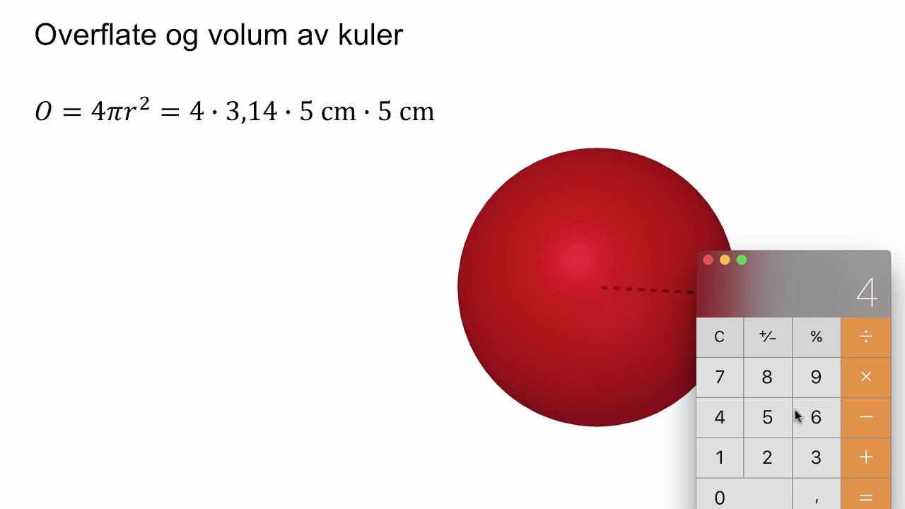 5.2 Overflate og volum av kule - YouTube