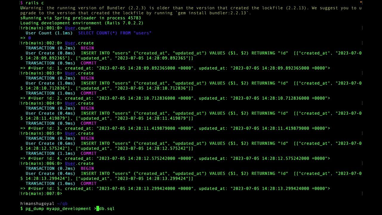 Importing Database dump in Ruby On Rails - YouTube