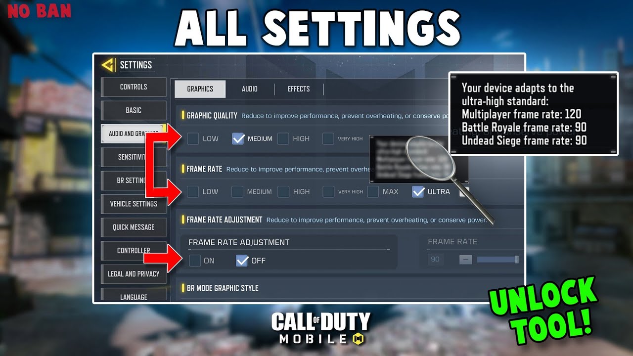 How To Unlock ALL SETTINGS In Call Of Duty Mobile + 120 FPS | Game ...