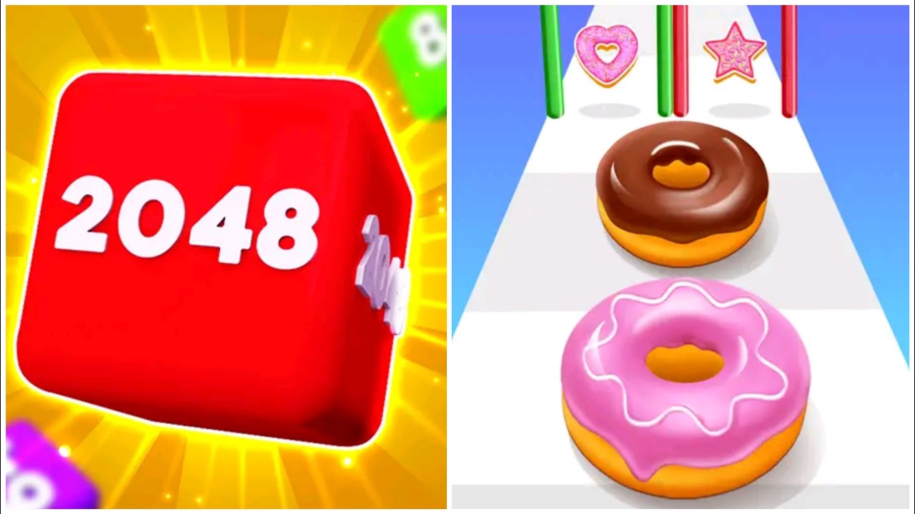 Merge Jump 2048 VS Donut Factory Run | All Levels Gameplay Android iOS ...