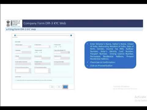 How to file DIR 3 KYC Web on Mca21 V3 Portal - YouTube