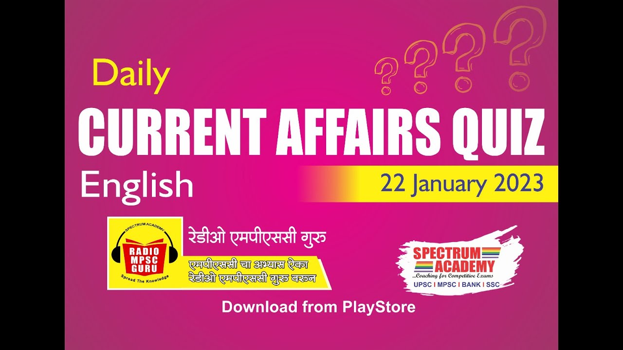 Daily Current Affairs Quiz In English 22th January 2023 YouTube daily-current-affairs-quiz-in-english-22th-january-2023-youtube