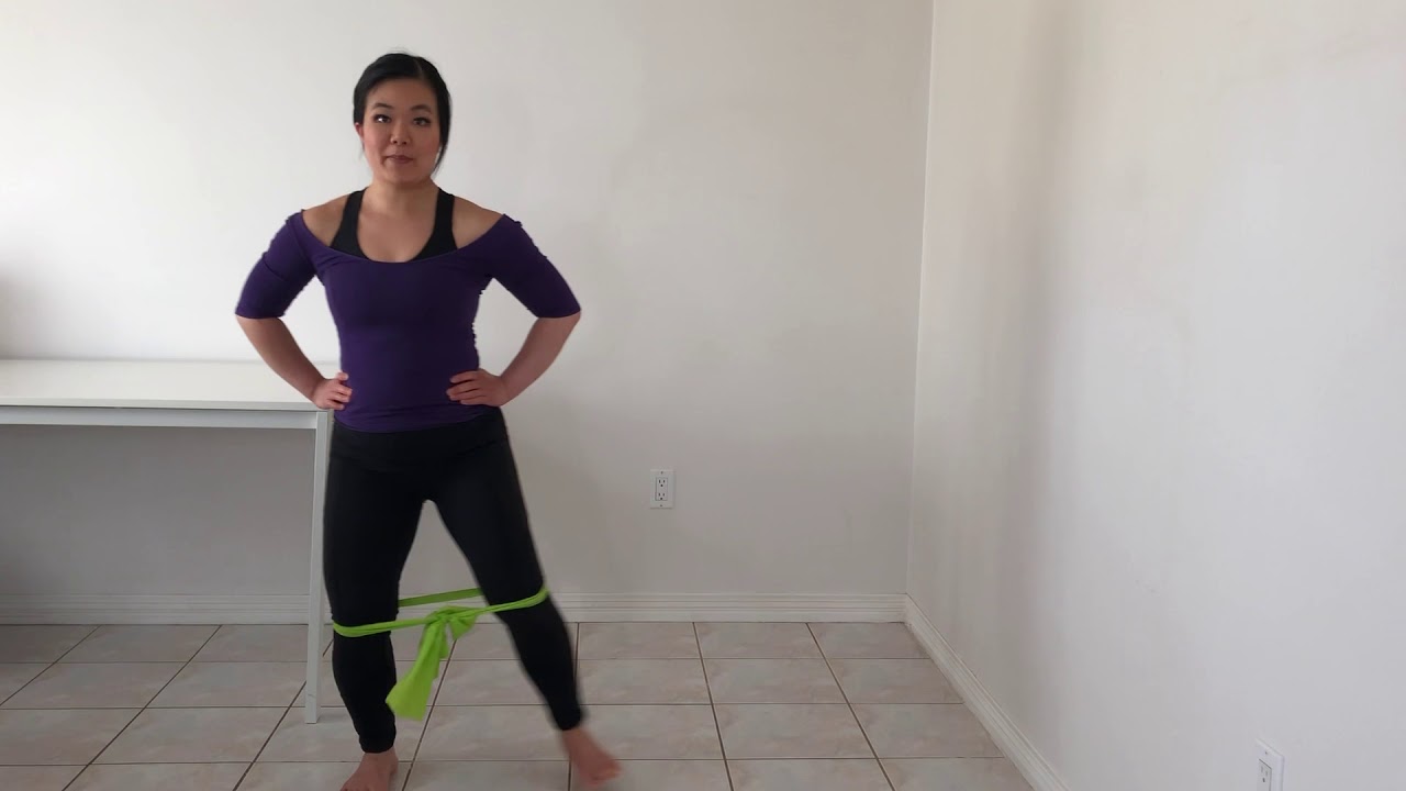 Side stepping with band - YouTube