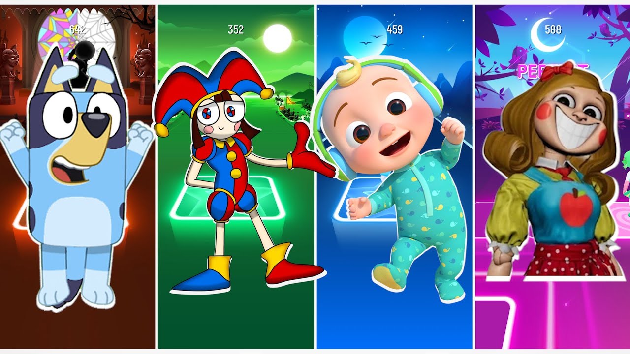 Bluey Bingo vs Amazing Circus vs CoComelon vs Miss Delight Animation ...