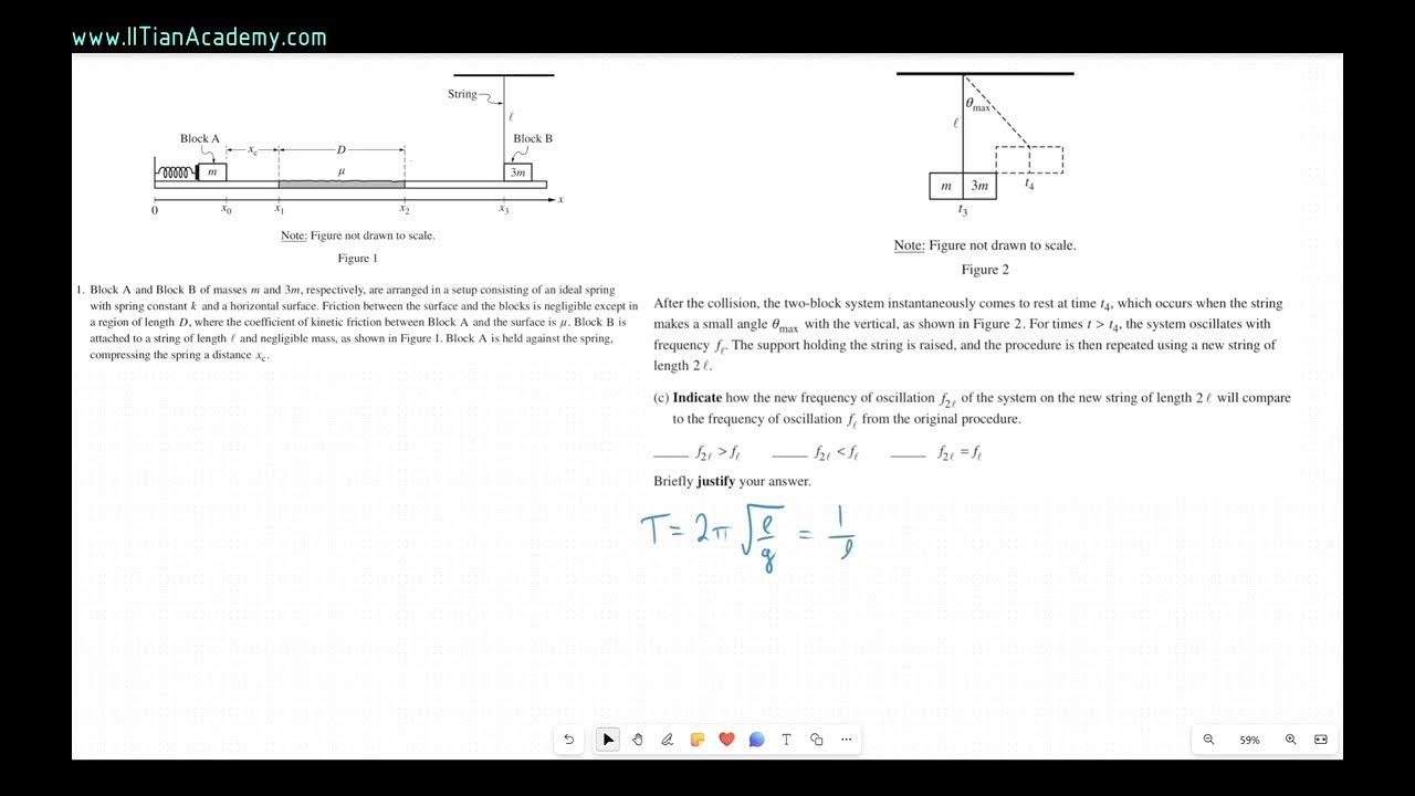 AP Physics C:Mechanics Algebra Based 2024 FRQ Video Solution set 1 Q1c ...
