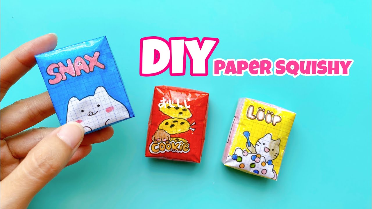 Cách Làm Squishy Giấy Mini | Làm Squishy từ giấy ô ly không cần bông ...