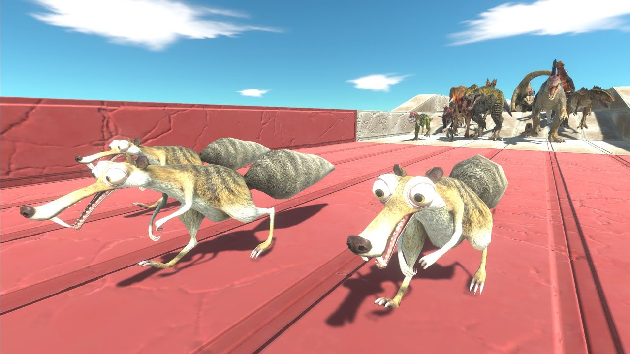 Race To Eat Ice Age Squirrels (Scrat) - Animal Revolt Battle Simulator ...