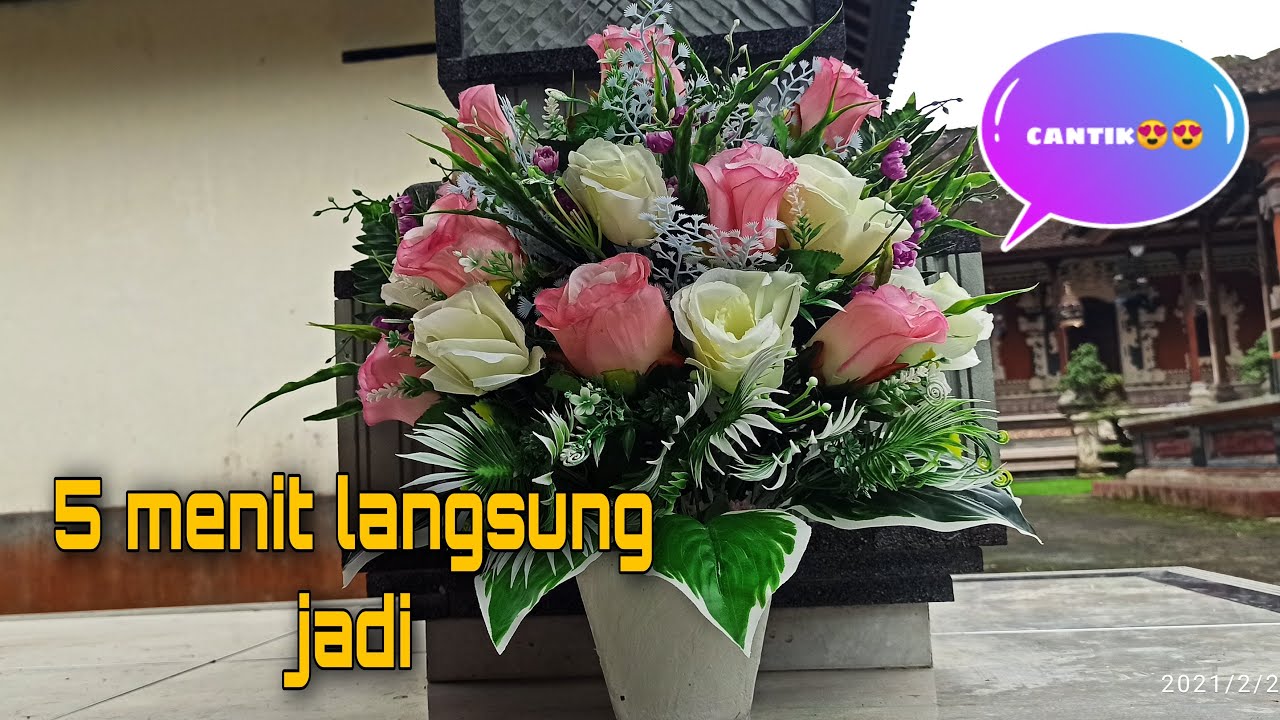 Merangkai bunga Artificial untuk meja makan prasmanan - YouTube