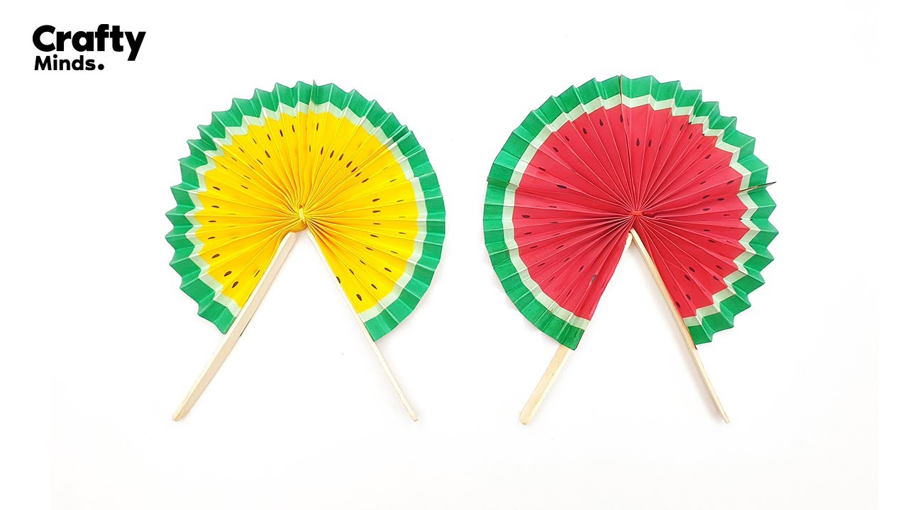 Cute Paper Pop-Up Fans | DIY Watermelon Hand Fans | Summer Crafts ...