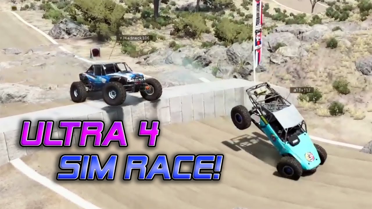 BeamNG Ultra 4 Multiplayer Sim Racing - At Basin Brawl! - YouTube