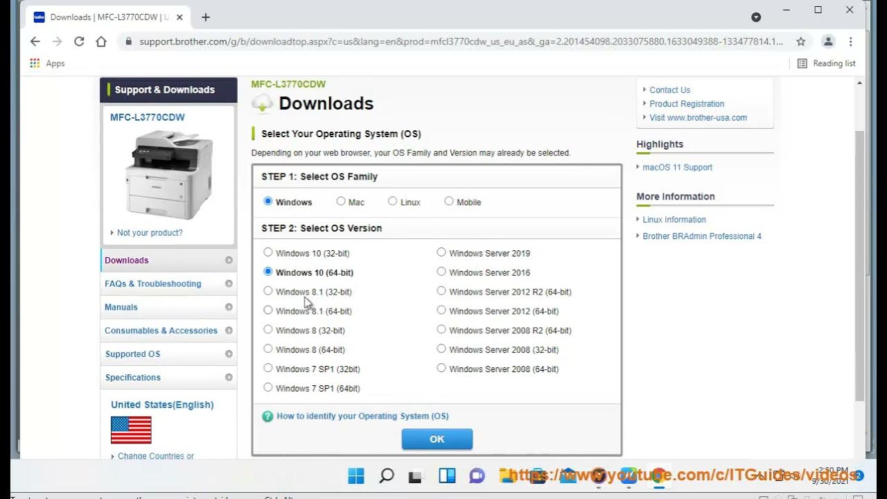 Download Brother MFC-L3770CDW Printer Driver for Windows 10/8/7 - YouTube
