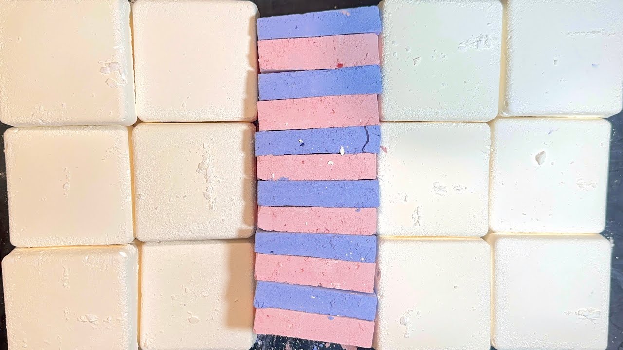 ASMR / Crunchy & Crispy / White & Dyed Homemade Chalk Testing - YouTube