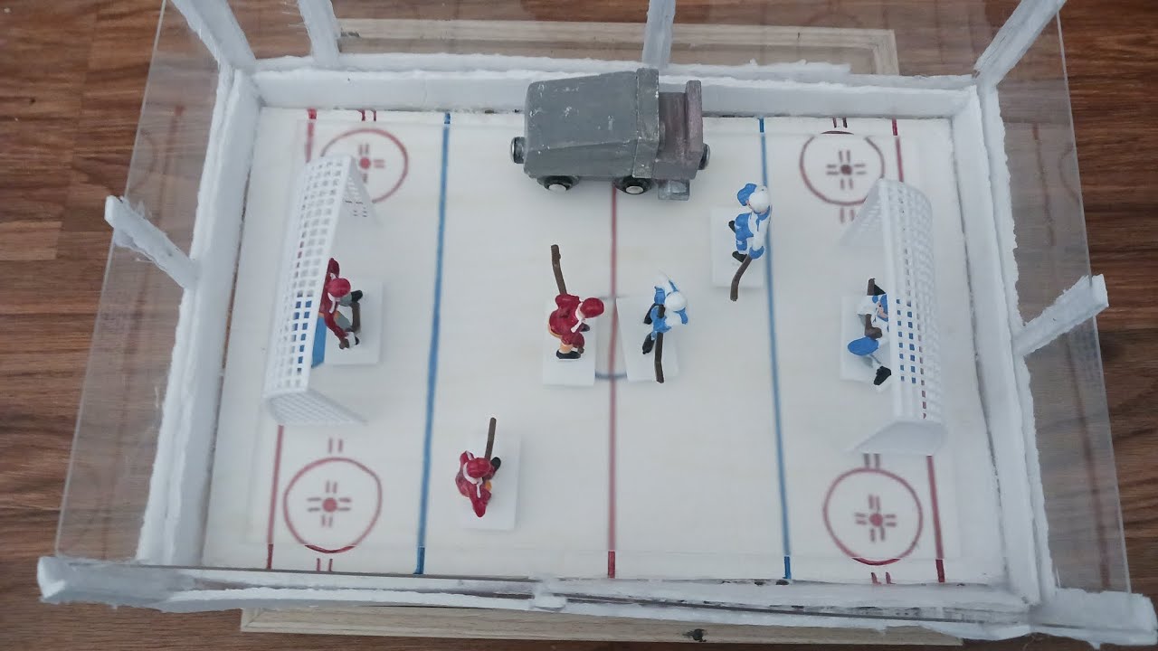 (Finished Product) DIY How to make an NHL rink inside of a cardboard ...