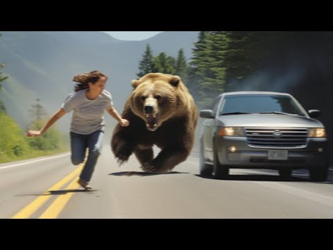 Women Try to Fight Away Grizzly Bear, But Instantly Regret It - YouTube