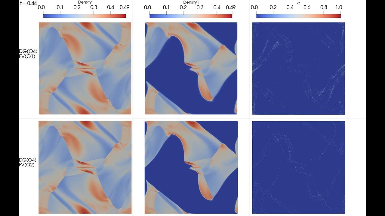 Multi-component Orszag-Tang vortex simulation (bounds-preserving discontinuous Galerkin method ...