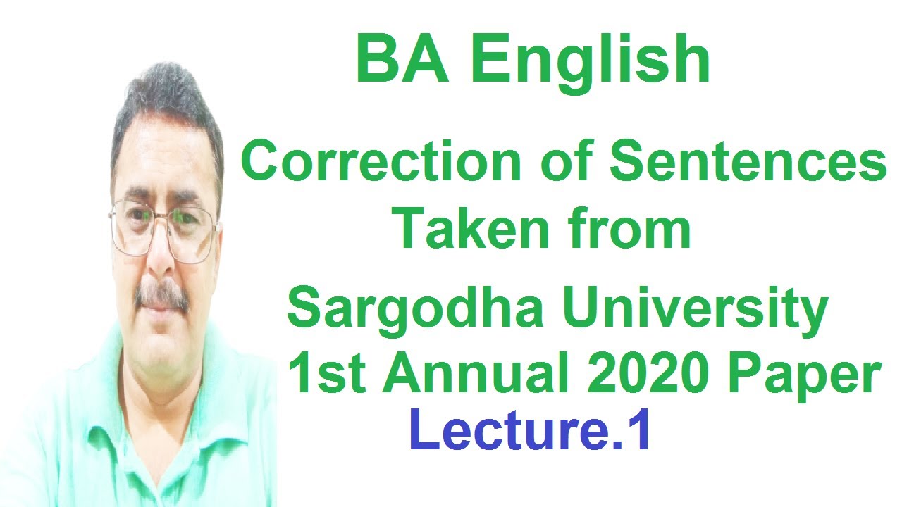 Ba English Correction Of Sentences Taken From 1st Annual 2020 Paper