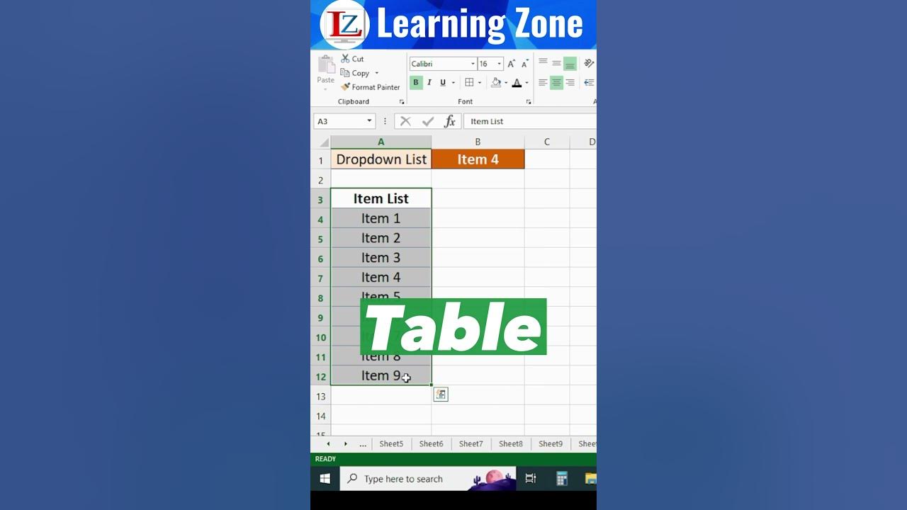 automatically update drop down list in excel | Learning Zone Sanju - YouTube