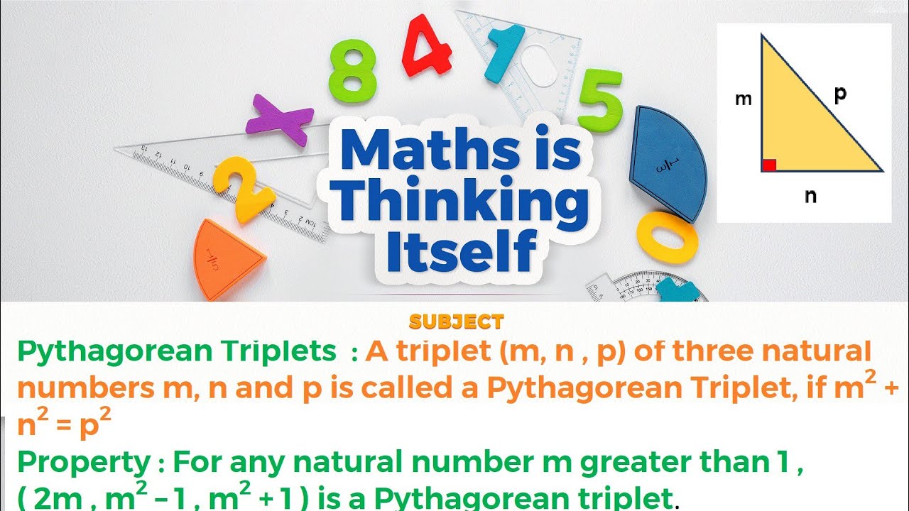 Pythagorean Triplets | Property (2m, m^2 - 1 , m^2 + 1) - YouTube