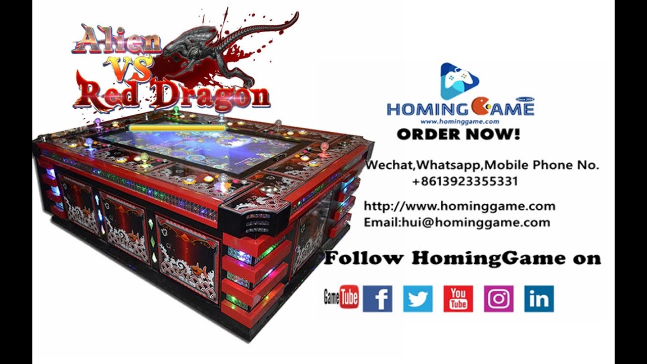 alien VS red dranon Fish hunter video game coin operated arcade fishing ...