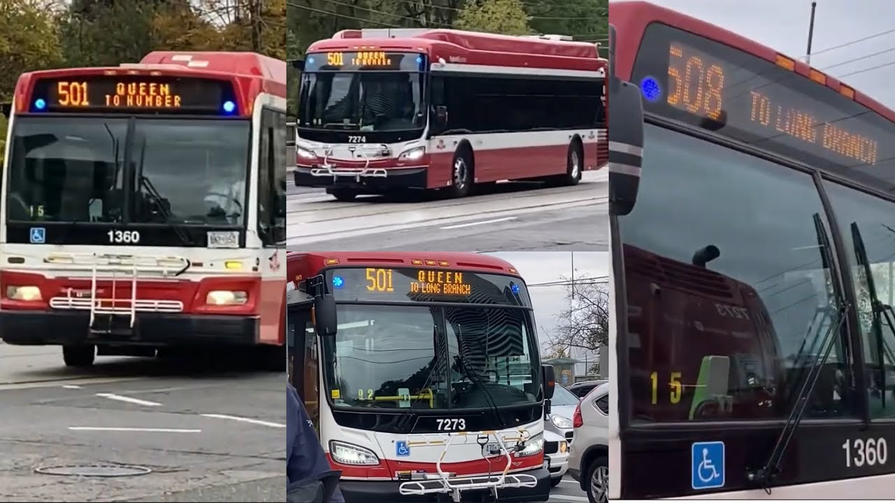 Toronto Transit 501 & 508 Shuttle Bus Ride During Track Repair: Humber ...