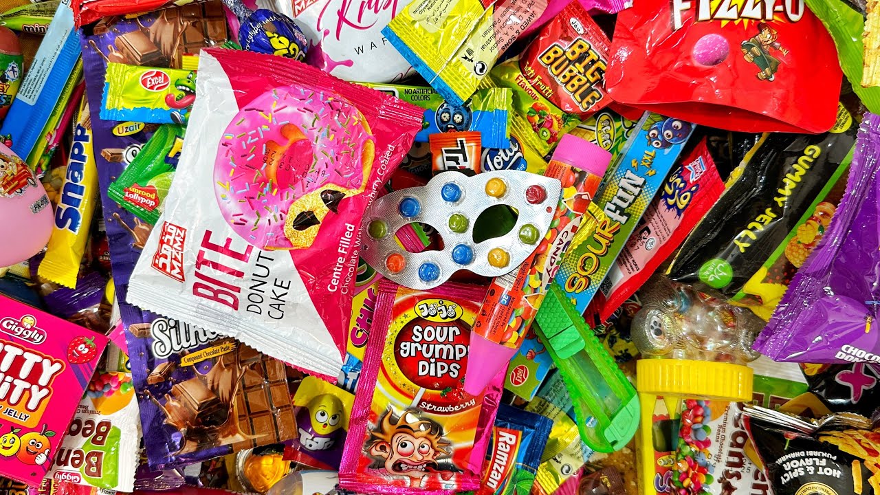Sweet PINKY DONUT | Cute Rainbow Lollipops and Chocolates Unpacking ...