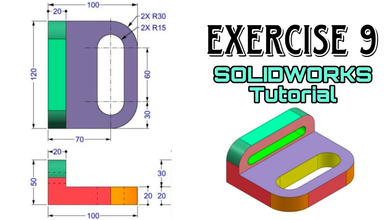 SOLIDWORKS Tutorial | SOLIDWORKS Practice Exercise 9 | Practice ...